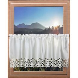 HOSSNER - ART OF HOME DECO Querbehang &raquo;Rie&szlig;ersee&laquo; Stangendurchzug 1 Stk. tlg. mit Ausbrenner-Stickerei beige Polyester 45cm, Stangendurchzug, 110cm