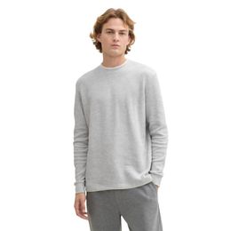 Tom Tailor Denim Herren Tom Tailor Denim 2-in-1-Langarmshirt mit Rippstruktur grau XXL