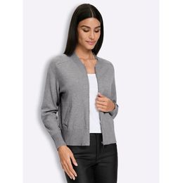 Heine Strickjacke in steingrau-meliert | Gr.: 48