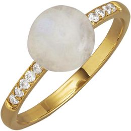 Firetti Damen Fingerring &raquo;Schmuck Geschenk Silber 925 Damenring Ring&laquo; mit Mondstein, Zirkonia (synth.) bunt 58, Silber 925 (Sterlingsilber), 2,4mm