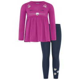Kidsworld M&auml;dchen Kidsworld Langarmshirt & Leggings &raquo;2tlg. Set Shirt + Leggings mit sch&ouml;ner Paillettenapplikation&laquo; Set, 2, 2 S&uuml;&szlig;es Outfit f&uuml;r kleine 