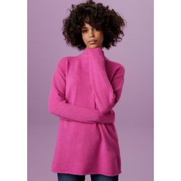 Aniston Casual Damen Aniston CASUAL Strickpullover mit Stehkragen lila 42