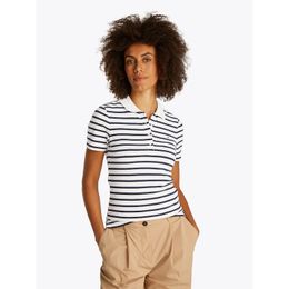 Tommy Hilfiger Damen Poloshirt &raquo;1985 Slim Fit Pique Premium&laquo; mit Logostickerei, Seitenschlitze blau L (42/44)