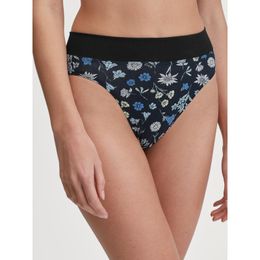 Calida Damen Calida Slip &raquo;Elastic Trend&laquo; breiter Weichbund, elastisch, Single Jersey-Qualit&auml;t, hoher Schnitt schwarz XS (36/38)