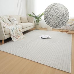OTTO home Teppich &raquo;Jola Hoch-Tief-Design, Scandi-Look, Zen&laquo; rechteckig 10 mm H&ouml;he Boho, Modern, 3D, Wohnzimmer, Schlafzimmer, wasserabweisend grau 
