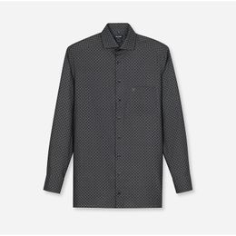 OLYMP Herren OLYMP Langarmhemd &raquo;Luxor modern fit&laquo; Royal-Kentkragen, Businesshemd, modern fit, gemustert silber 47, N-Gr