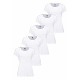Fruit of the Loom Damen Fruit of the Loom Rundhalsshirt Packung, 5 Stk. original T. LADY-FIT im 5er Pack wei&szlig; XL (42)