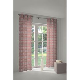 WIRTH Vorhang &raquo;Laufenberg&laquo; &Ouml;sen 1 Stk. tlg. rot Jacquard, Baumwolle, Polyester 175cm, &Ouml;sen, 132cm