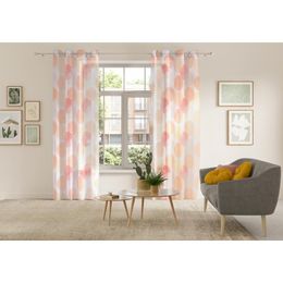 OTTO home Gardine &raquo;BELEM&laquo; &Ouml;sen 1 Stk. tlg. 1 Schal, Polyester, Kreise orange Polyester, Polyester 175cm, &Ouml;sen, 140cm