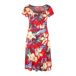 Lascana Sommerkleid in rot-blau-bedruckt | Gr.: 34