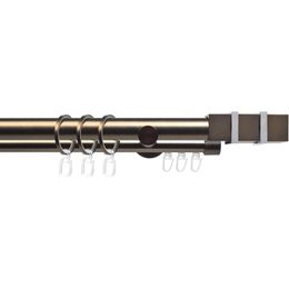 Liedeco Gardinenstange &raquo;CELQUADE02SG2L&laquo; &Oslash; 25 mm 2 l&auml;ufig-l&auml;ufig Fixma&szlig; 2-l&auml;ufig im Fixma&szlig; &Oslash; 25/20 mm braun Metall B/L: 120cm &Oslash; 25mm, 2 l&auml;ufig