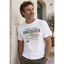 MAN'S WORLD Man's World Herren T-Shirt Kurzarm, bedruckt, Rundhalsausschnitt, aus dehnbarem Jerseystoff wei&szlig; L (52/54)