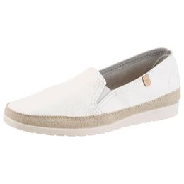 VERBENAS Damen VERBENAS Slipper &raquo;NURIA&laquo; Espadrille, Schlupfschuh, Halbschuh mit Stretcheins&auml;tze wei&szlig; 38