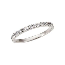 Firetti Damen Fingerring &raquo;Schmuck Geschenk Gold 333 Damenring Goldring Eternity&laquo; mit Zirkonia (synth.) wei&szlig; 17, Wei&szlig;gold 333, 2mm