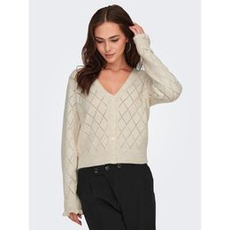 Jacqueline de Yong Jdy Damen JDY Strickjacke &raquo;JDYLETTY L/S V-NECK STRUC CARDI KNT NOOS&laquo; grau M