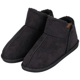 Xq Footwear Damen XQ Footwear Hausschuh &raquo;LADIES HOME BOOTS SUEDE&laquo; mit Logopr&auml;gung und kuscheligen, w&auml;rmenden Innenfutter grau 39/40