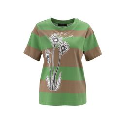 Aniston CASUAL T-Shirt in gr&uuml;n-camelfarben-wollwei&szlig;-anthrazit | Gr.: 48