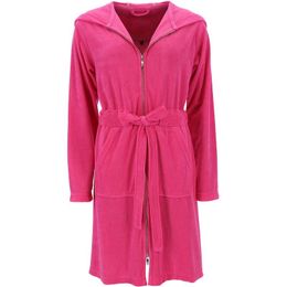 Vossen Bademantel &raquo;Tampa, ideal f&uuml;r Sauna & Spa, Hotelbademantel, Morgenmantel&laquo; 1 Stk. K&auml;ngurutasche, Rei&szlig;verschluss rosa Baumwoll-Mix S L: 95cm