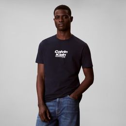 Calvin Klein Jeans Herren T-Shirt Rundhalsausschnitt, Regular Fit, Logoschriftzug L