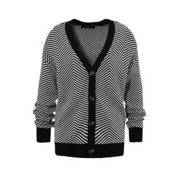 Aniston CASUAL Strickjacke in schwarz-wei&szlig; | Gr.: 44