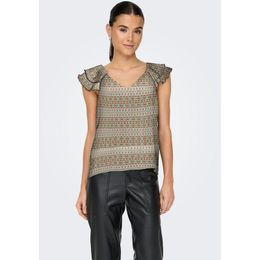 Only Damen Only Blusenshirt &raquo;ONLASTA LIFE CAPSLEEVE V-NECK TOP PTM&laquo; gr&uuml;n S (36)