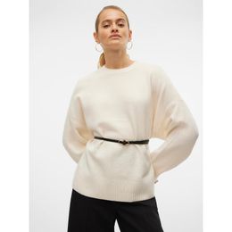 V&eacute;ro Moda Vero Moda Damen Strickpullover &raquo;VMBOOM LS O-NECK PULLOVER GA NOOS&laquo; Materialmix, loose fit beige M