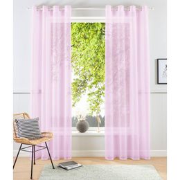OTTO home Gardine &raquo;XANA&laquo; &Ouml;sen 1 Stk. tlg. Bestseller, einfarbig, 1 bzw. 2er Set, pflegeleicht, Bestseller! rosa Voile, Polyester 145cm, &Ouml;sen, 145cm