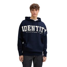Tom Tailor Denim Herren Tom Tailor Denim Kapuzensweatshirt, mit Statement-Print blau S