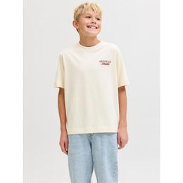 Jack & Jones Jack & Jones Junior Jungen T-Shirt &raquo;JORNORREBRO TYPO TEE SS CREW NECK SN JNR&laquo; beige 140
