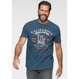 Arizona Herren T-Shirt Kurzarm, l&auml;ssige Passform, Used-Look, Rundhalsausschnitt blau XL (56/58)
