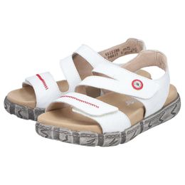 Rieker Damen Sandale Sommerschuh, Klettsandale mit Ziernaht wei&szlig; 38