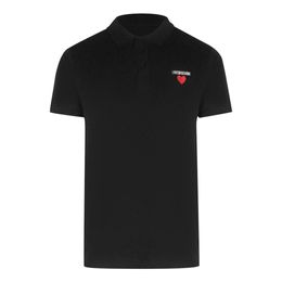 Schwarzes Poloshirt Mit Moschino-herzlogo