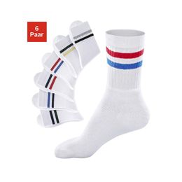 GO IN Damen GO IN Freizeitsocken &raquo;Tennissocken Damen Herren Kinder Sportsocken Ringel Baumwollmischung&laquo; Packung, 6 Paar tlg. mit Frottee, mit 