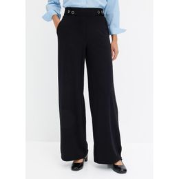 bonprix Damen bonprix Jerseyhose aus Viskose, mit elastischem Anteil, regular fit schwarz 36/38 (S), N-Gr