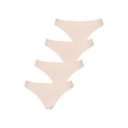 Lascana Damen Lascana String 4er-Pack, aus elastischer Baumwolle beige 48/50