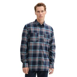 Tom Tailor Herren Tom Tailor Langarmhemd mit Karo Muster blau M, N-Gr