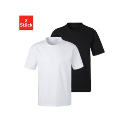 Bench. Loungewear Herren T-Shirt 2er-Pack, Basic in uni schwarz-wei&szlig; M