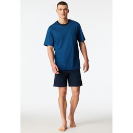 Schiesser Herren Pyjama &raquo;Comfort Essentials&laquo; Set, 0, 2 mit aufgesetzter Brusttasche blau 48