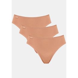 Sloggi Damen Sloggi Taillenslip &raquo;24/7 Cotton&laquo; elastischer Bund mit Spitze, flache N&auml;hte beige 40