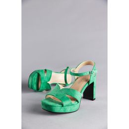 Aniston Shoes Damen Aniston SHOES High-Heel-Sandalette Sommerschuh, Abendsandale, Plateau gr&uuml;n 36