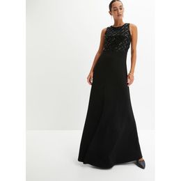 bonprix Damen bonprix Maxikleid Oberteil mit Paillettenstickerei, elegant, &auml;rmellos 32/34 (XS), N-Gr