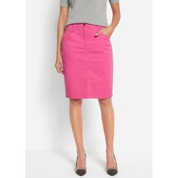 bonprix Damen bonprix Jeansrock &raquo;Jeansrock, Stretch&laquo; aus elastischem Material, k&ouml;rpernahe Passform, unifarben rosa 44