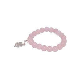 Firetti Jungen Charm-Armband &raquo;Schmuck Geschenk Charm Kleeblatt&laquo; Made in Germany - mit Rosenquarz oder Aventurin bunt 12, Edelstahl Silikon