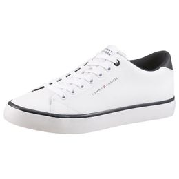 Tommy Hilfiger Herren Sneaker &raquo;TH HI VULC CORE LOW LEATHER&laquo; , Freizeitschuh, Halbschuh, Schn&uuml;rer mit gepolstertem Schaftrand wei&szlig; 41