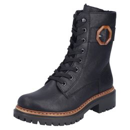 Rieker Damen Winterstiefelette Schn&uuml;rboots, Schn&uuml;rstiefelette, Profilsohle, mit Innenrei&szlig;verschluss schwarz 39