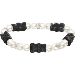 Thomas Sabo Damen Thomas Sabo Armband &raquo;Thomas Sabo x HARIBO Schmuck: Perlenarmband mit Goldb&auml;ren&laquo; mit Kristallglas, Zirkonia (synth.) - mit 