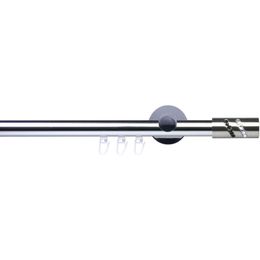Liedeco Gardinenstange &raquo;Innenlaufgarnitur 20 mm Piano Boston&laquo; &Oslash; 2 mm 1 l&auml;ufig-l&auml;ufig Fixma&szlig; Gardinenstange Komplett grau Eisen B/L: 120cm &Oslash; 2mm, 1 Stk., 1 