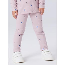 name it M&auml;dchen Leggings &raquo;NMFNUTTI LEGGING NOOS&laquo; aus elastischer Baumwollmischung, pflegeleicht lila 116, N-Gr