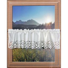 HOSSNER - ART OF HOME DECO Querbehang &raquo;Rie&szlig;ersee&laquo; Stangendurchzug 1 Stk. tlg. mit Ausbrenner-Stickerei beige Polyester 30cm, Stangendurchzug, 110cm
