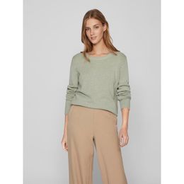 Vila Damen Rundhalspullover &raquo;VIRIL O-NECK L/S KNIT TOP - NOOS&laquo; Viskosemischung, regular fit gr&uuml;n XXL